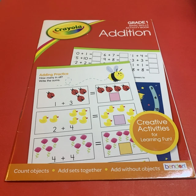 FIRST 1ST GRADE Addition Workbooks Crayola Learning Activity £7.40 ...
