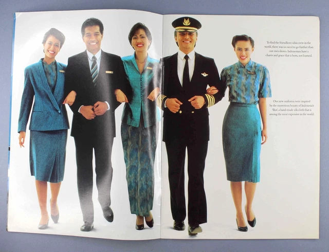 GARUDA INDONESIA VINTAGE Airline Brochure Seat Maps 747 Dc-10 A300 ...