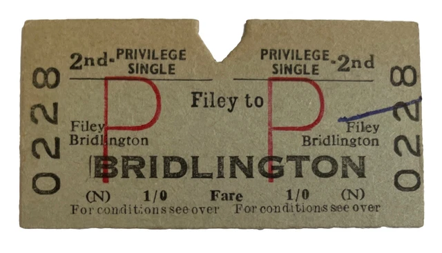 0228 BR RAILWAY Ticket - FILEY TO BRIDLINGTON EUR 4,09 - PicClick IT