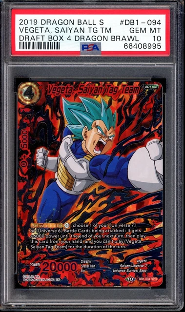 2019 DRAGON BALL Super Draft Box 4 Vegeta, Saiyan Tag Team DPR PSA 10 ...