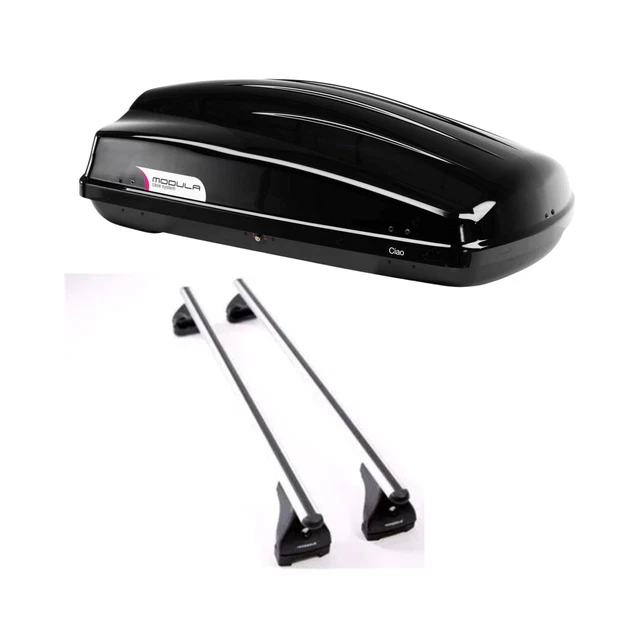 ALUMINIUM AERO LOCKABLE Roof Rack & Roof Box 340L For Chevrolet NIVA ...