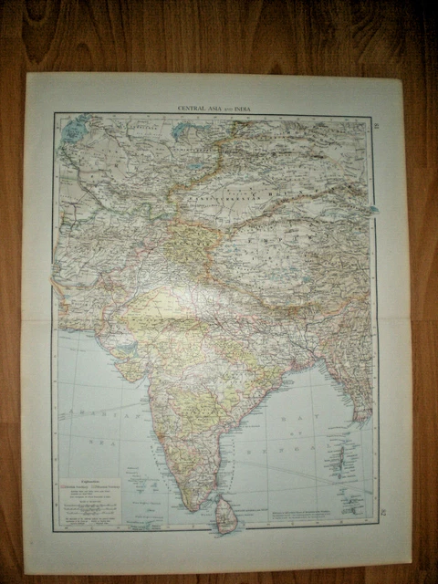 ANTIQUE MAP CENTRAL Asia India 1900 Times Atlas £10.00 - PicClick UK