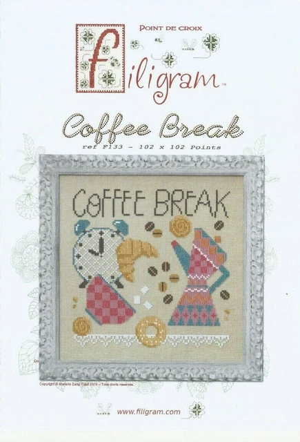 FICHE POINT DE Croix Coffee Break Filigram EUR 5,00 - PicClick FR