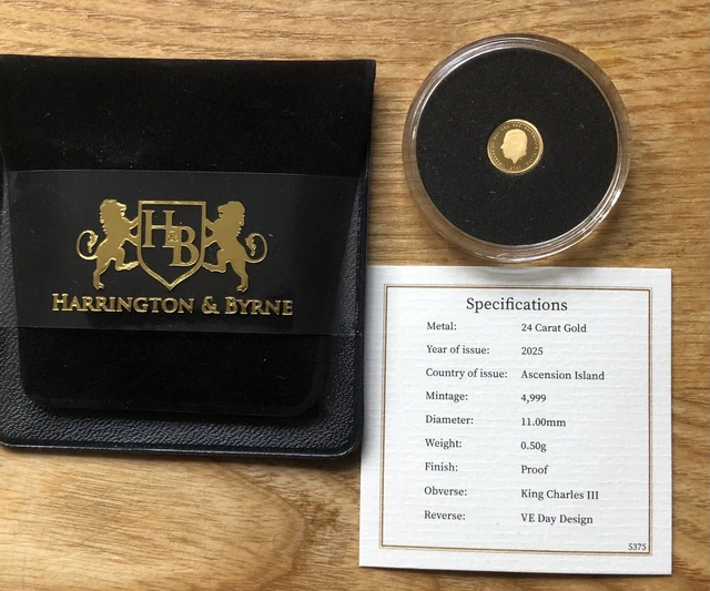 2025 80TH ANNIVERSARY Of VE Day Solid 24ct Gold Proof £5 Coin Sovereign ...