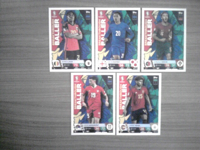 TOPPS MATCH ATTAX UEFA EURO 2024: 5x carte BREAKTHROUGH BALLER lotto ...