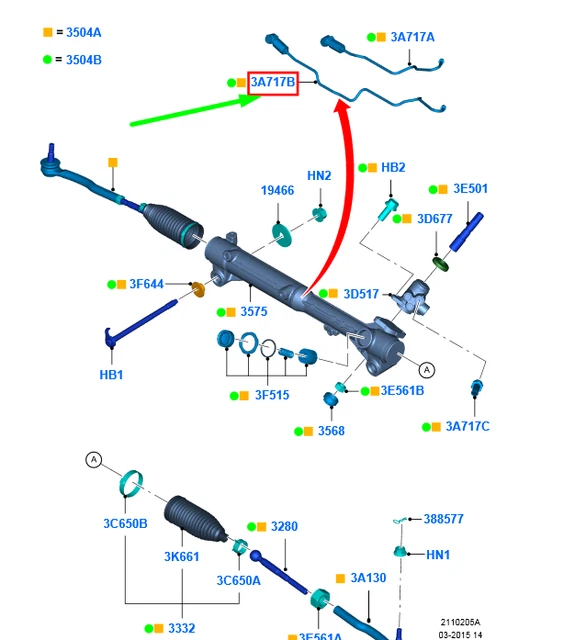 FORD RANGER T6 MK1 Power Steering Connector Tube RHD 1733527 NEW ...