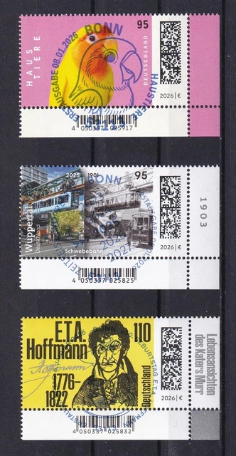 ALLEMAGNE 2026 BORD Anguleux Oiseau Mi 3942 Monorail Mi 3943 Hoffmann ...