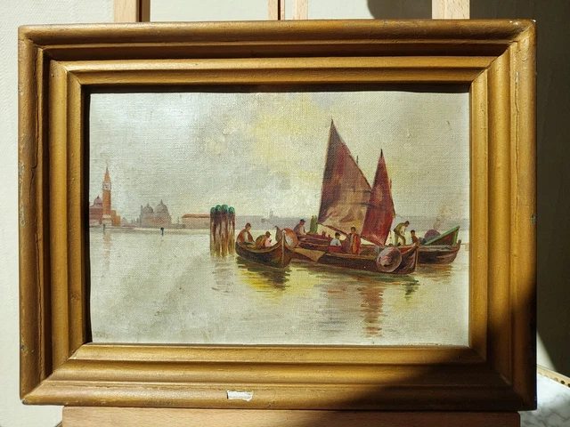 PETIT TABLEAU VENISE Canal Signée Henri Eugène FRITZ EUR 350,00 ...