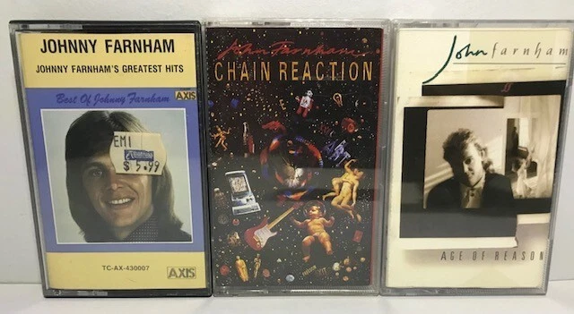 3 JOHN FARNHAM Cassette Tapes Chain Reaction,Age Of Reason, Greatest ...