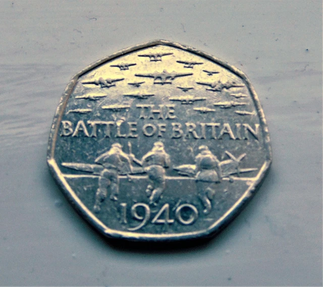THE BATTLE OF Britain 1940 75th Anniversary RAF 50p Fifty Pence 2015 ...