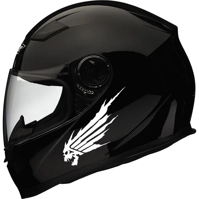 2X SKULL WINGS Sticker Decal For Motorbike Helmet BMX Quad Dirt Bike ...