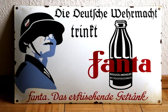 REKLAMESCHILD FANTA BLECHSCHILD die deutsche Wehrmacht trinkt Fanta ...
