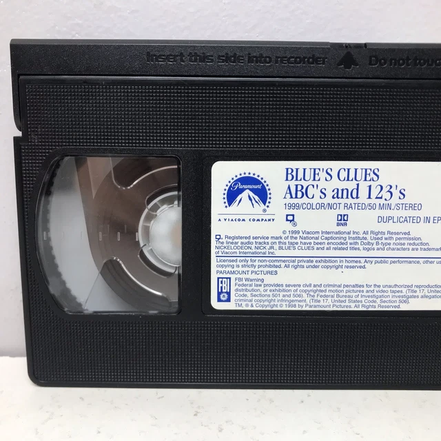 NICK JR BLUE’S Clues ABC’s & 123’s VHS Video Tape Only Nickelodeon ...
