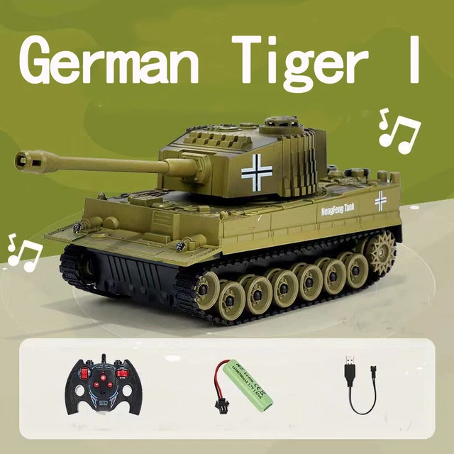YELLOW GERMAN TIGER 1 RC Tank 2.4G Sound Radio Control 1:30 Scale ...