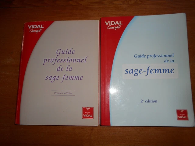 GUIDE PROFESSIONNEL DE La Sage Femme Editions Du Vidal Lot 2 Livres EUR ...