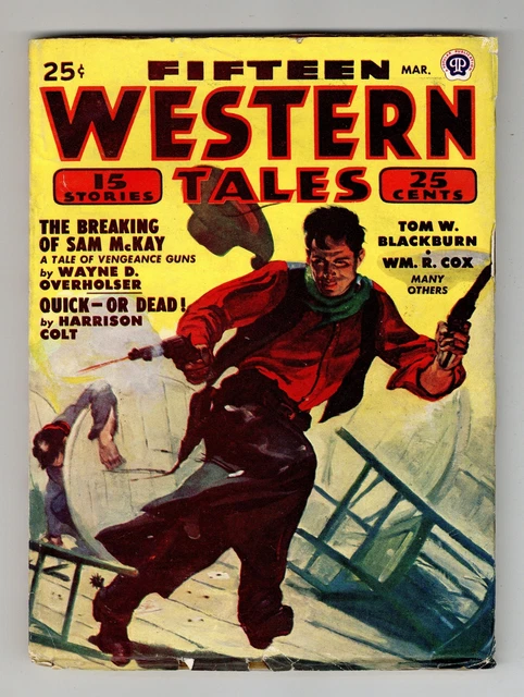 FIFTEEN WESTERN TALES Pulp Mar 1948 Vol. 15 #2 VG/FN 5.0 Low Grade £8. ...
