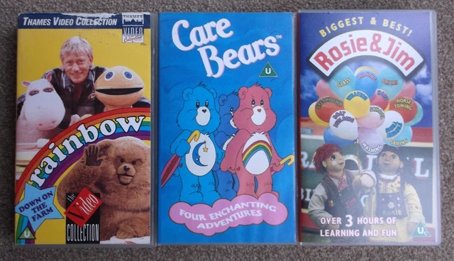 3X VINTAGE VHS Video Casette Tapes - Rainbow, Care Bears and Rosie ...