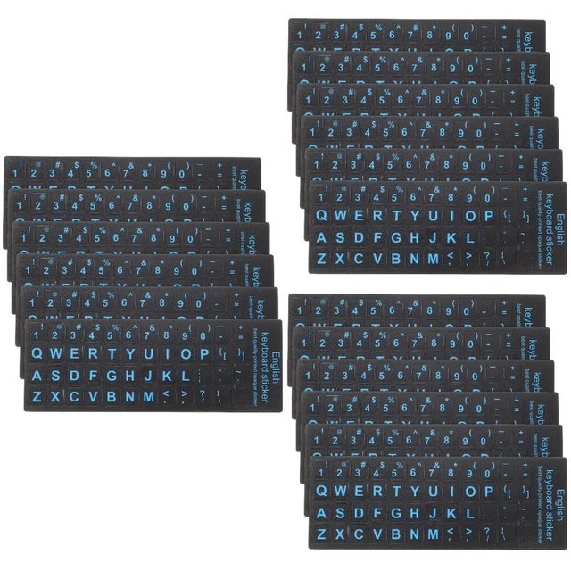 3 COUNT ENGLISH Alphabet Sticker Computer Keyboard Replacement Stickers ...