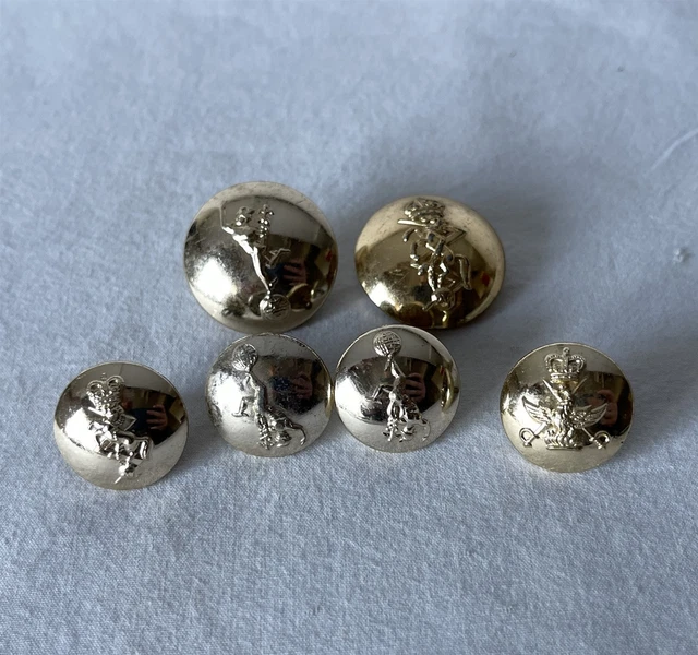 5 X VINTAGE Brass Mixed Military Buttons 19.5-26mm Approx Sizes #192 ...