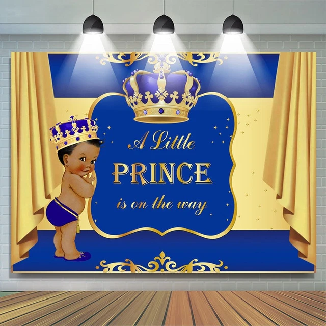 PRINCE BLUE AND Golden Crown Baby Shower Backdrop $37.94 - PicClick AU