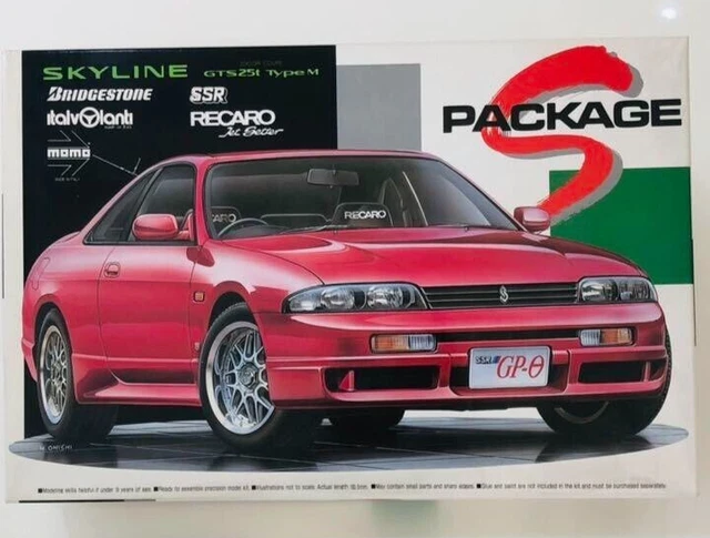 AOSHIMA NISSAN SKYLINE GTS25t R33 type M Red 1/24 Model Kit Vintage ...