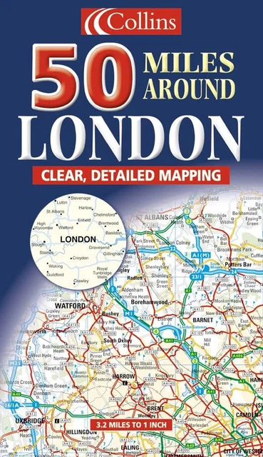 50 MILES AROUND London (Map) Sheet map, folded Book The Cheap Fast Free ...