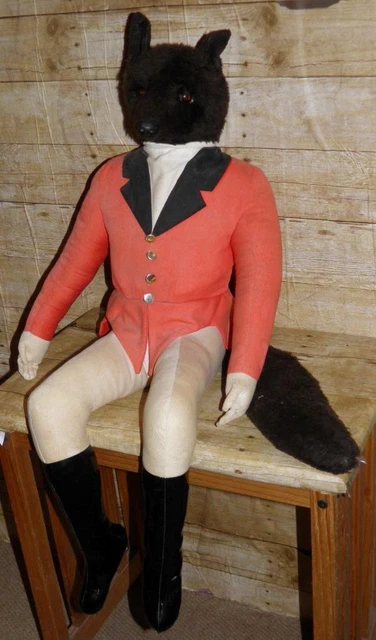 VINTAGE CASA ROMA Stuffed Sitting Fox Pyjama Case Toy Ornament In ...