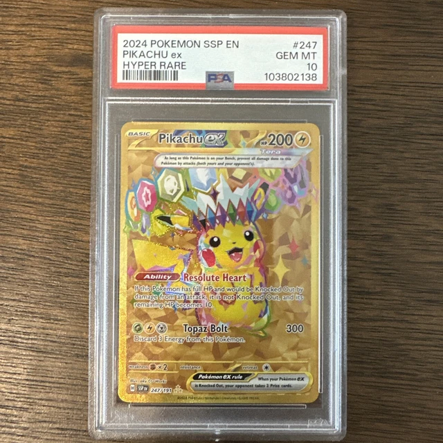 2024 POKEMON SSP En-Surging Sparks Hyper Rare #247 Pikachu Ex Psa 10 £290.28 - PicClick UK