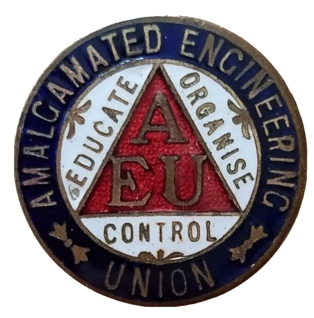 VINTAGE AEU AMALGAMATED Engineering Union Lapel Pin Badge Enamel 23mm ...