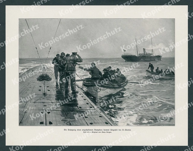 SOUS-MARIN MARINE IMPÉRIALE Claus Bergen SM U 53 Kptt. Hans Rose ...