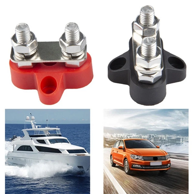 DUAL POST BUS Bar Battery Terminal Blocks in Red and Black Colors with ...