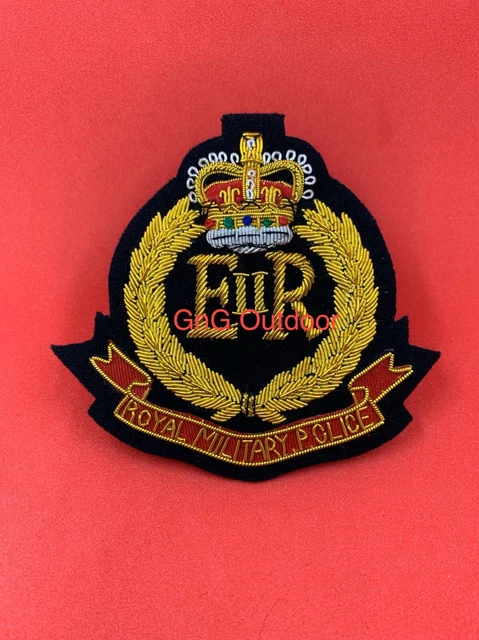 ROYAL MILITARY POLICE Blazer Badge RMP Hand Embroidered Bullion And ...