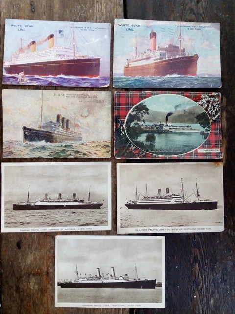 VINTAGE 7 POSTCARDS WHITE STAR LINE SHIPS 1924 - 1930s £0.99 - PicClick UK