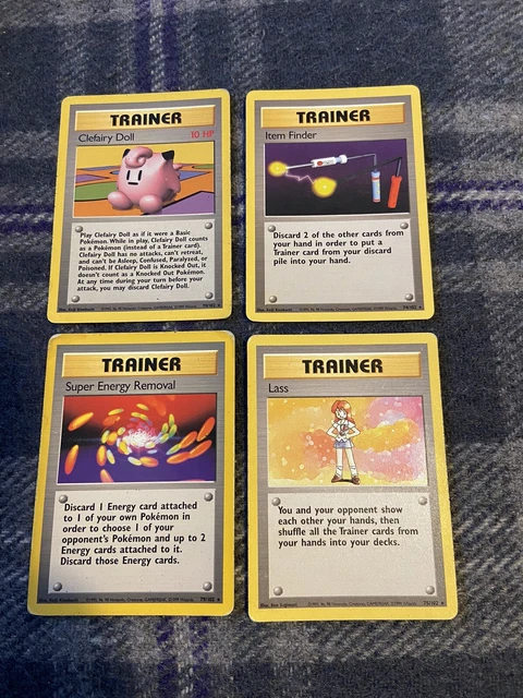 POKEMON BASE SET Rare Trainer Card Bundle - Clefairy Doll, Item Finder ...