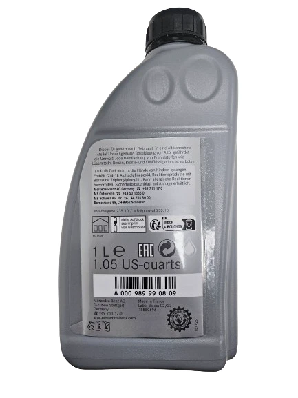 NEW GENUINE MERCEDES-BENZ 1 Litre Gear Oil MB 235.10 Sprinter A 000 989 ...