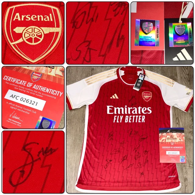 2023-2024 ARSENAL SQUAD Signed Shirt (x16 Inc. Saka) AFC Hologram COA £ ...