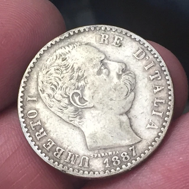COIN COIN KINGDOM Of Italy King Umberto I° Savoia 2 Lire 1887 Silver £ ...