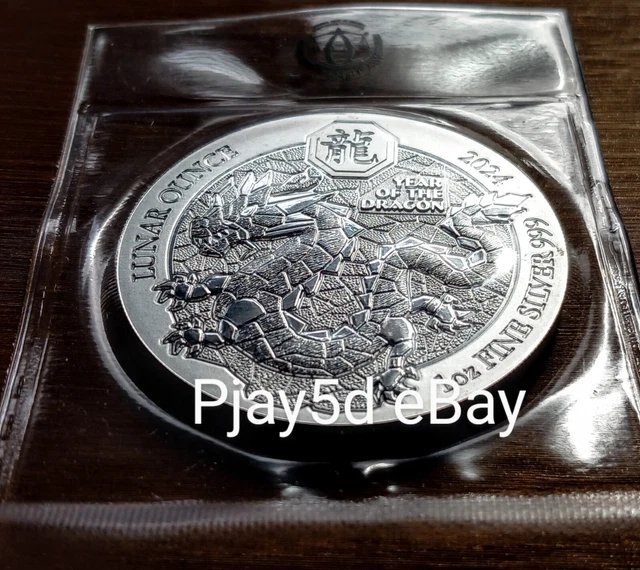 2024 RWANDA LUNAR Dragon 1oz Silver Bullion Coin In Sealed Mint ...