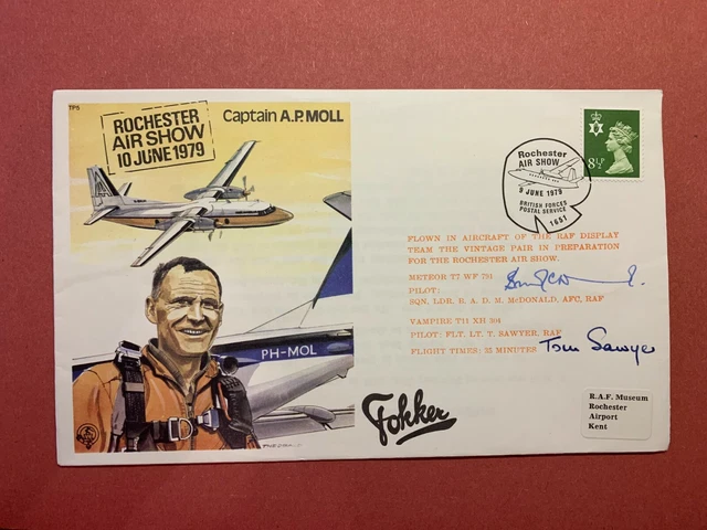 RAF TEST PILOT SERIES FLOWN / PILOT SIGNED COVER No. TP5#1 £1.25 ...