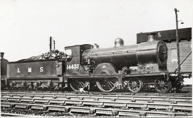 EX CALEY-LMS CLASS 3P 4-4-0 No 14433 @ UNKNOWN MPD R/PHOTO POSTCARD £1. ...