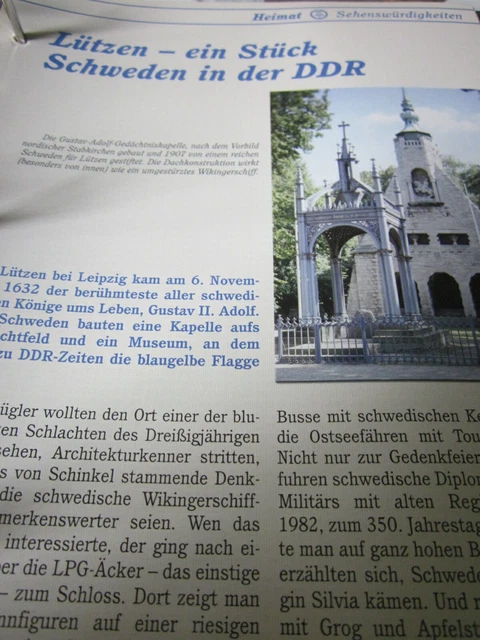 DAS WAR DIE DDR N Heimat Sehenswürdigkeiten Lützen ein Stück Schweden in der DDR EUR 3,79 ...