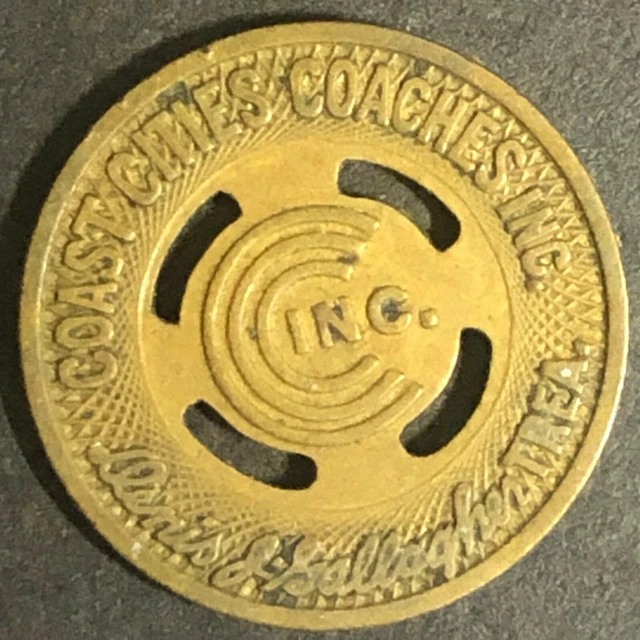 C1937 16MM COAST Cities Coaches G/F One Fare Token Asbury Park, NJ ...