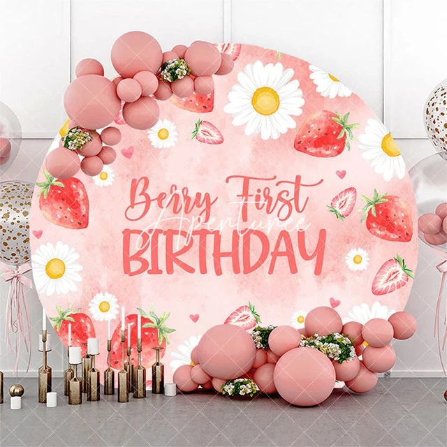 BERRY FIRST STRAWBERRY Round 1st Birthday Backdrop $37.90 - PicClick AU