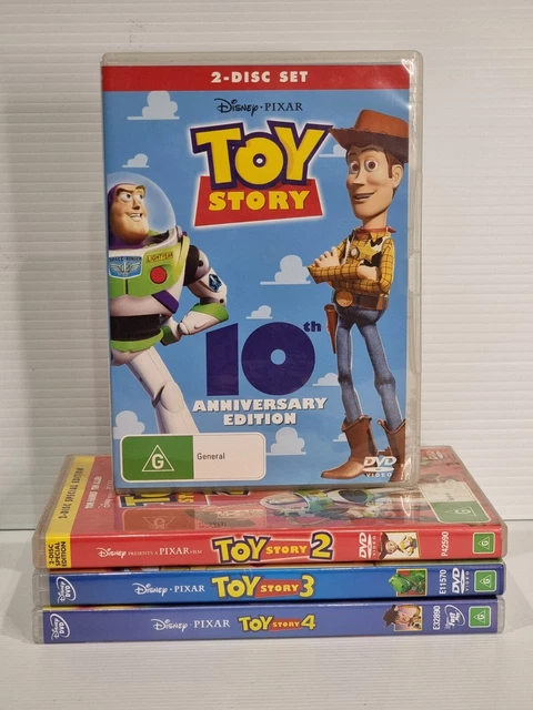 TOY STORY 1 2 3 & 4 DVD Movie Bundle Lot PAL 4 Disney Pixar Animated ...