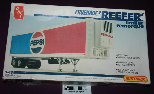MATCHBOX AMT PEPSI Fruehahf Reefer 40ft Trailer 1:43 scale model kit PK ...