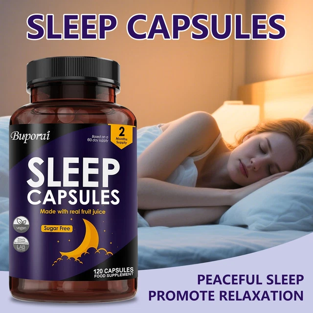 SLEEP CAPSULES - Helps with Relaxation, Better Sleep, Mood, and Stress ...