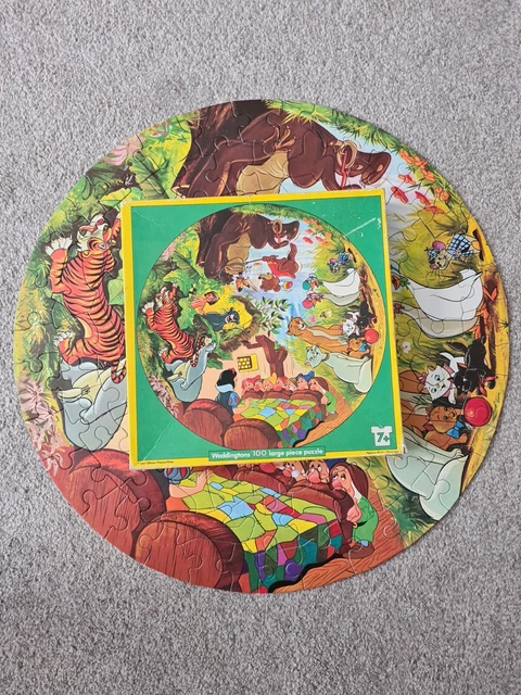 VINTAGE WADDINGTONS WORLD of Walt Disney Circular Jigsaw 1981 Complete ...
