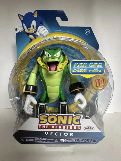 JAKKS SONIC THE Hedgehog VECTOR 4" Articulating Action Figure W/ Coin ...