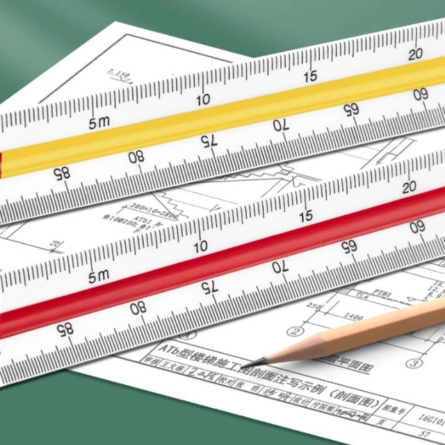 TECHNICAL DRAWING RULER 30cm Architect Ruler Triangular Scale Ruler ...