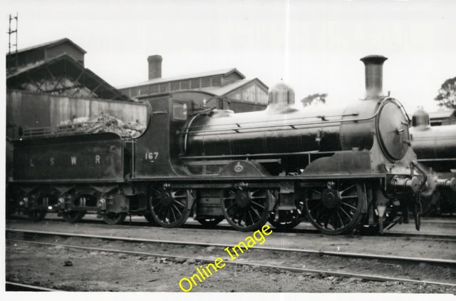RAILWAY DARKROOM PHOTO SR LSWR Adams 0395 0-6-0 No 167 Eastleigh c1923 ...